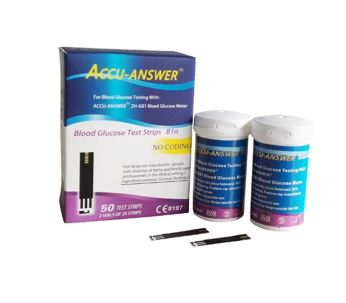 Accu Answer Glucose Meter Test Strip – 50 strips - ayjal
